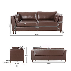 Christopher Knight Home Warbler Sofas, Cognac Brown