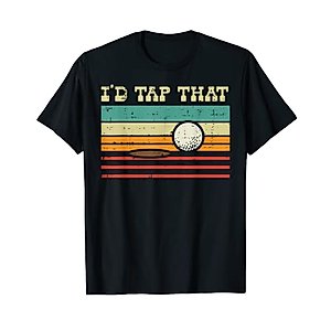Id Tap That Golf Ball Sunset Retro Golfing Golfer Men Women T-Shirt
