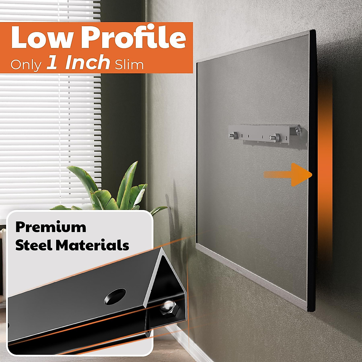 Fulifix No Stud Drywall TV Mount, No Drill TV Wall Bracket for Most Brands 22-55 Inch TVs, Studless TVs Wall Mount Holds up to 100 lbs - Easy Installation with Bubble Level