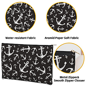 XIOAIDJAA Makeup Bag Anchor Personalized Cosmetic Bags with Zipper Waterproof Cute Makeup Pouch,Women Gift Idea Cosmetic Pouch