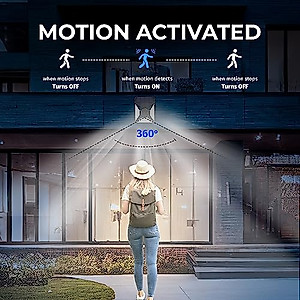 Bell+Howell Bionic Trio Solar Lights Outdoor with Motion Sensor, Super Bright Landscape Spotlight for Outdoor, Patio, Yard, and Garden – 500 Lumens, Black, As Seen On TV (Cool White)