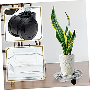 Homoyoyo Plastic Plant Caddy Plant Stand with Wheels Rolling Plant Stand with Casters Heavy Duty Bonsai Planter Pot Round Planter Potted Plants Flowerpot Base Garden Flowerpot Base Car Tray