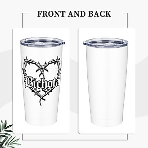 Kiserjens Stainless Steel Insulated Tumbler Vacuum Water Bottle Travel Cup Coffee Mug With Straw,Lid and Brush 20 oz