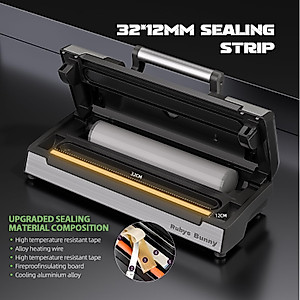 Precision Vacuum Sealer, 90Kpa Food Saver Vacuum Sealer Machine, 10-in-1 Functions, Easy-lock Handle, Double Pump Vacuum Sealer Machine with Bags Storage, Built-in Cutter, Stainless Steel