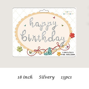 18-inch Happy Birthday Balloons Banner,Lowercase letter aluminum foil balloon set suitable for birthday party decoration by MALEFICIA,Ecofriendly Fun