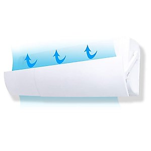YYYP Retractable Air Conditioner Air Deflector, Universal Adjustable Air Conditioning Deflector Air Diverter Cover Telescopic Anti-Wind Baffles Anti Direct Blowing Windshield Wind Guide (White)