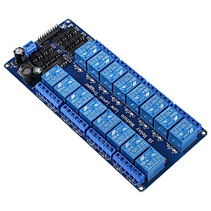AOICRIE 12V 16-Channel Relay Interface Board Module Optocoupler LED LM2576 Power for Arduino DIY Kit PiC ARM AVR