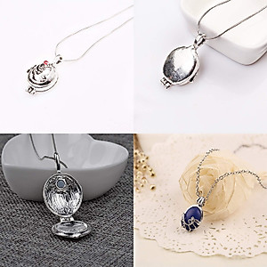 UoYu TFYU 2 Pcs The Vampire D.rs Elena Gilbert Opening Vervain Locket Pendant Necklace and Daywalking Katherine Necklace Pendant Charm Necklace-Royal Blue with Transparent Box