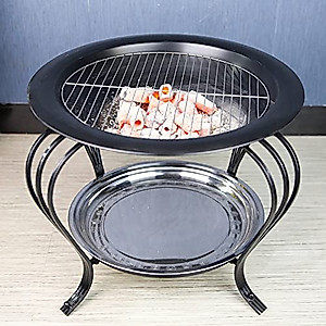 CENALIN Indoor Outdoor Carbon Basin Carbon Furnace Household Furnace Ten War BBQ Carbon Stove Charcoal Fire Basin Roasters(Large Frame + Stove)