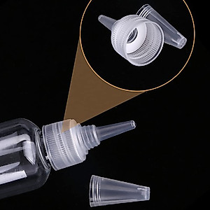 NANSHINE 10pcs 250ml(8.45oz) Plastic Bottle Pointed Mouth Top Cap Transparent Dispensing Bottle Squeeze Bottle with Graduated Measurement For Arts Crafts,Liquids,Inks,Oils,Shampoo,Lotion