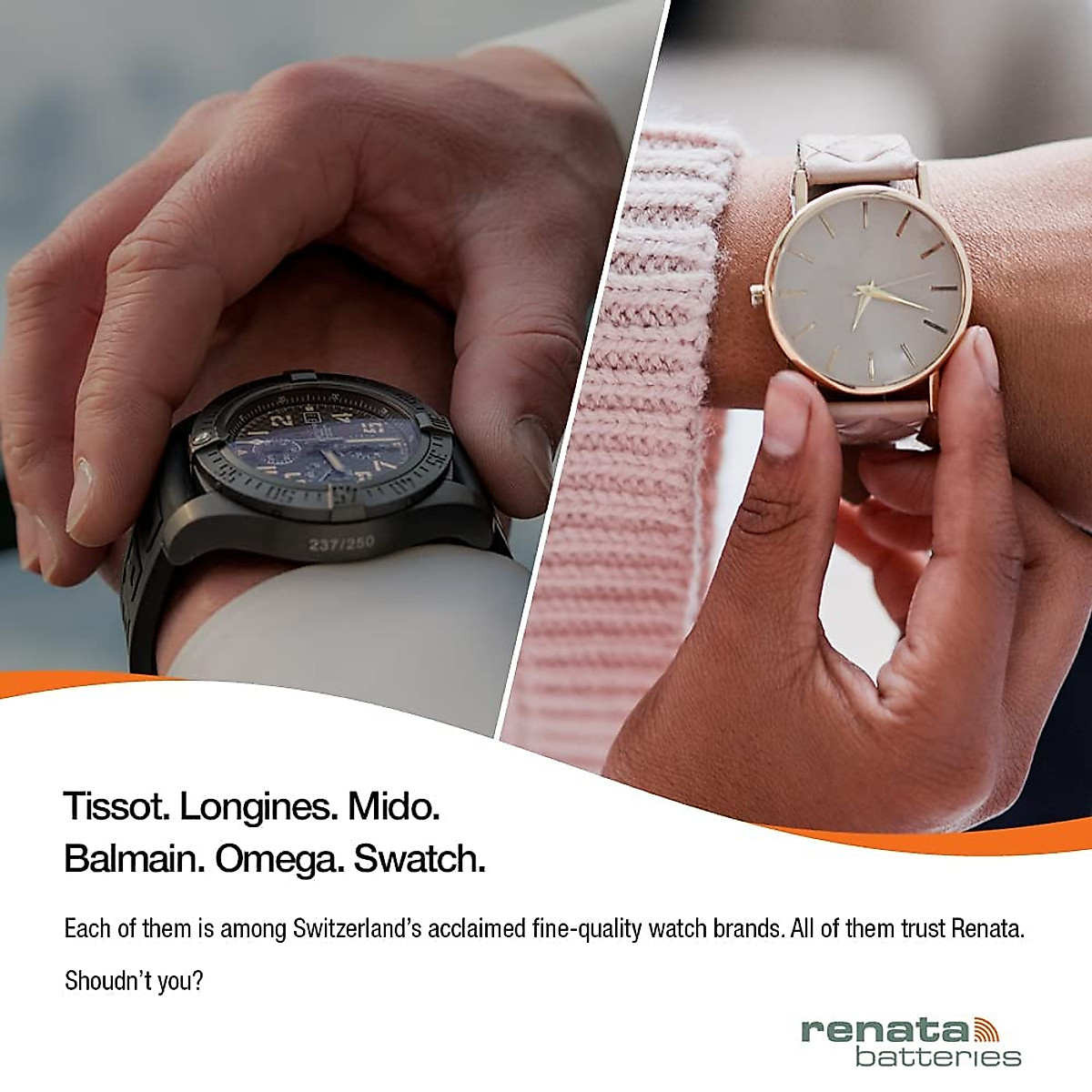 Renata 317 SR516SW Batteries - 1.55V Silver Oxide 317 Watch Battery (10 Count)