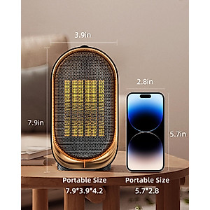 LINFOX Space Heater, 1500W Portable Heaters for Indoor Use for Office, Energy Saving Mini Desk Heater, Overheating & Tip-Over Protection Small Heater Suitable for Offices, Homes, Holiday Gifts(Black)