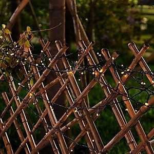 OZS-105FT 300LED Warm White Solar Christmas String Lights Outdoor, Waterproof 8 Modes Green Wire Christmas Tree Lights for Garden, Christmas Decorations (Warm White)