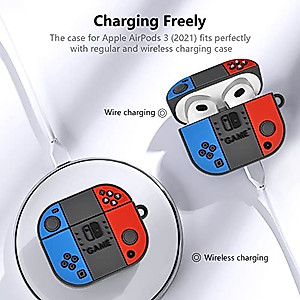 QINGQING Airpods 3rd Generation Cases 2021 Switch Case for Airpods 3 Case Cover Men Kids Teens Boys Wireless Charging Case with Keychain Accessories for Apple Gen 3