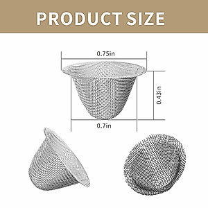 60PCS Pipe Screens 3/4Inch Stainless Steel Mesh Clean Screens, Bowl Screens3/4 Inch, Along with a 3-in-1 Cleaning Tool, Brush, and Stainless Steel Storage Box Adjustable Size