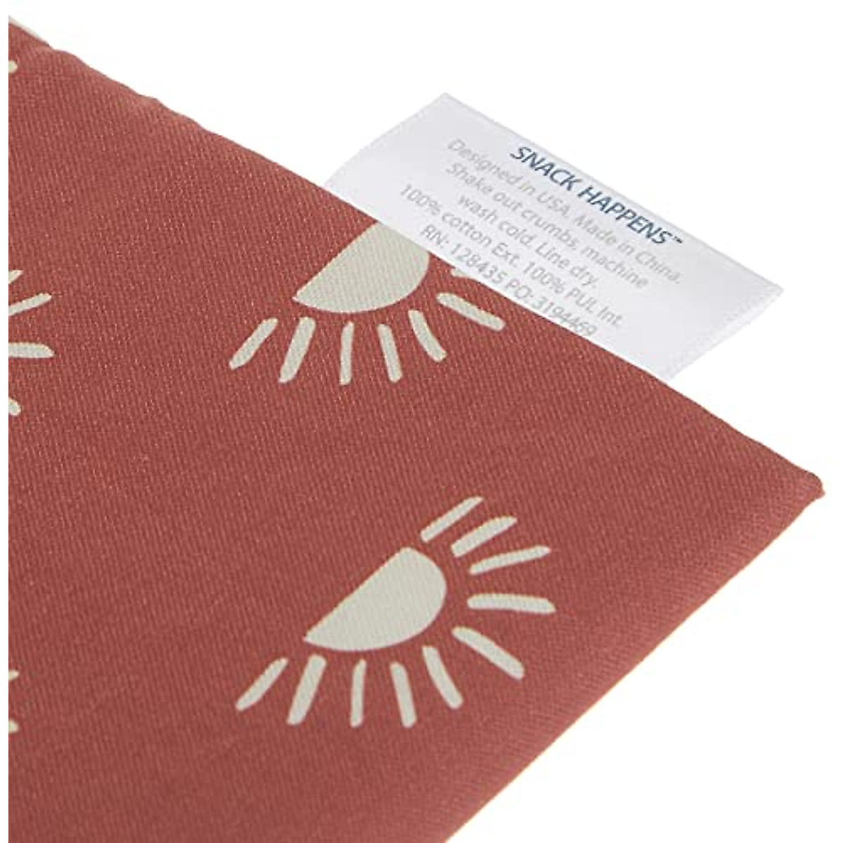 Itzy Ritzy Reusable Snack Bag – 7” x 7” BPA-Free Snack Bag is Food Safe, Washable & Ideal for Storing Snacks, Pacifiers, Electronics and Makeup in a Diaper Bag, Purse or Travel Bag, Terracotta Sunrise