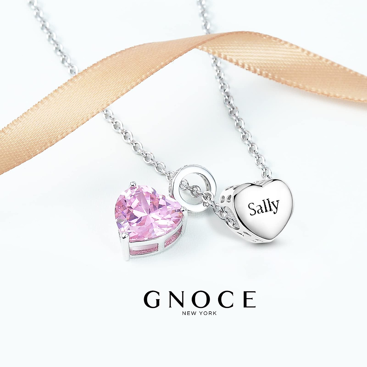 GNOCE Engravable Heart Charms For Bracelets Necklace 925 Sterling Silver Bead Charms For Mother's day Women Jewelry Gift