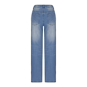 SMIDOW Return Sale Items Womens Corduroy Pants Women Stacked Pants Ripped Jeans Boyfriend Jeans Distressed Jeans Baggy Cargo Pants Jeans Straight Leg Pants Light Blue L