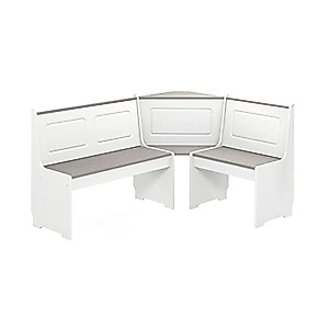 Linon Grey and White Breakfast Dining Set Ardmore Nook