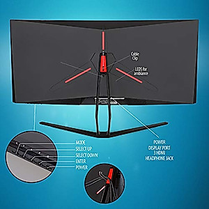 Deco Gear 35" Curved Ultrawide E-LED WQHD Gaming Monitor, 21:9 Aspect Ratio, Immersive 3440x1440 Resolution, 100Hz Refresh Rate, 3000:1 Contrast Ratio (DGVIEW201)