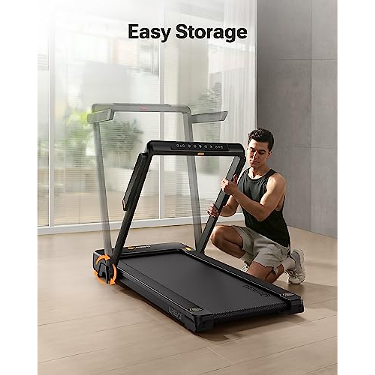 UREVO Walking Pad Treadmill with Auto Incline, 9 Level Incline Under Desk Walking Treadmill Machine with APP Control, Mini Treadmill for Home Office