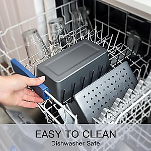 HONGBAKE Meatloaf Pan with Drain Tray, 9 x 5 Inches Loaf Pans with Insert, Nonstick Meat Loaf for Baking, Reduce the Fat and Kick Up the Flavor, Grey