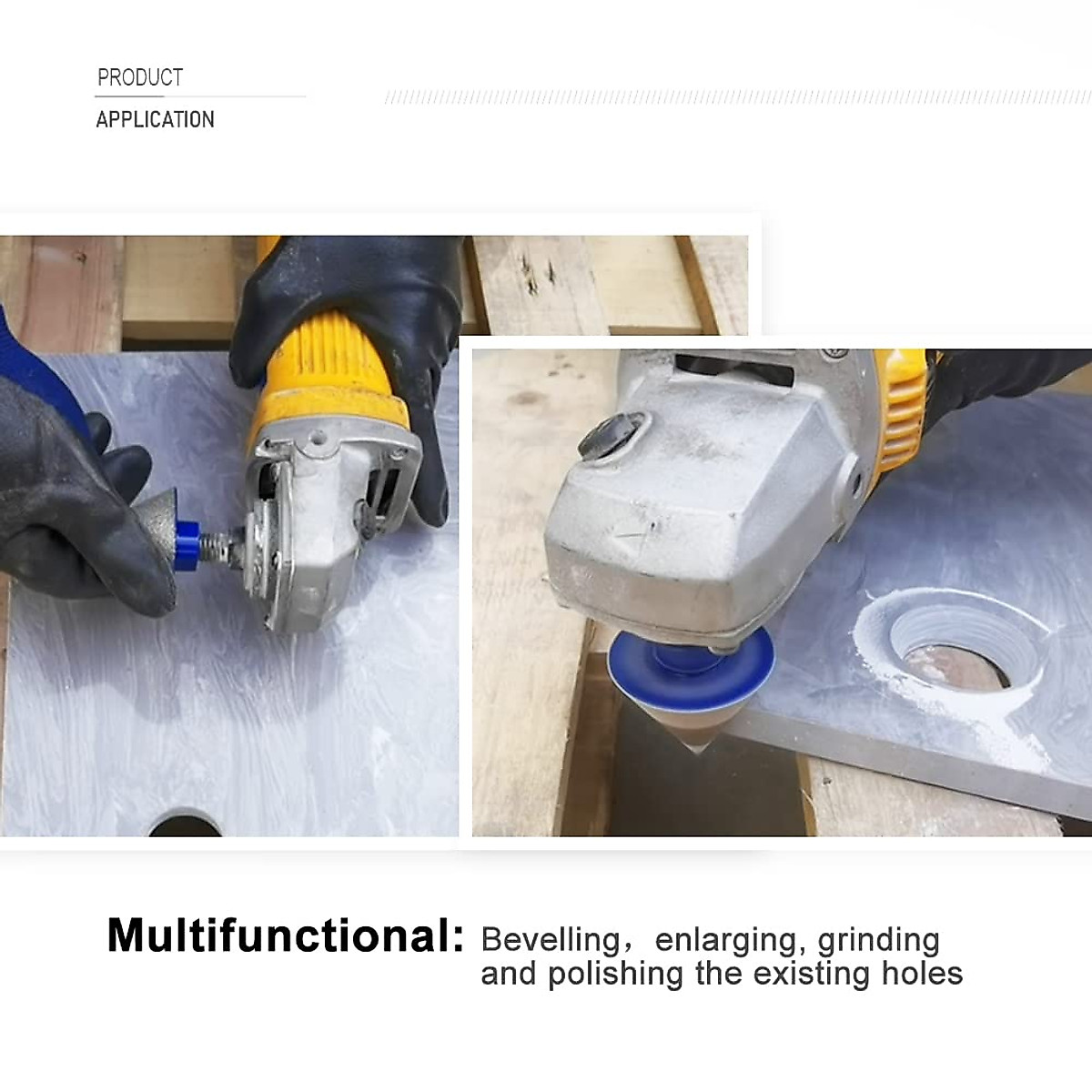 SHDIATOOL 3/4“ Diamond Drill Bits 1-3/8” Beveling Chamfer Bits Set for Porcelain Ceramic Tile Marble for Angle Grinder