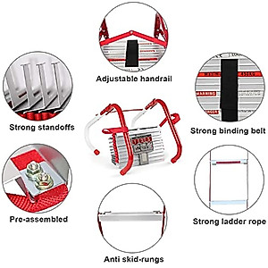 FGQCBBYC Escape Rope Ladder for Home Climbing Fire Escape Windows and Balcony, Reusable Emergency Fire Escape Ladders Weight Capacity Up to 450KG, Kids and Adults Metal Ladder,7.5M/24FT