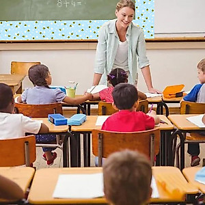 Blue Bee Bulletin Board Borders Back-to-School Decoration Borders 36FT Classroom Rainbow Straight Pencil Bulletin Borders Strips for Photo Wall,Desks,Bulletin Board,White Board Décor