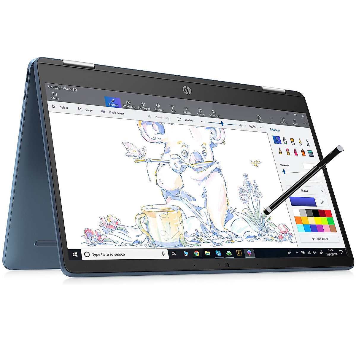 HP Newest Laptop X360 14a Chromebook 14" HD Touchscreen, Intel Quad Core N4120, 4GB DDR4 64GB eMMC WiFi HD Webcam Stereo Speakers Bluetooth 5.0 FD Pen Forest Teal