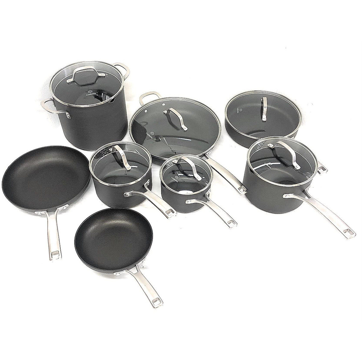 Calphalon Classic Nonstick Hard-Anodized 14-Piece Cookware Set, Grey