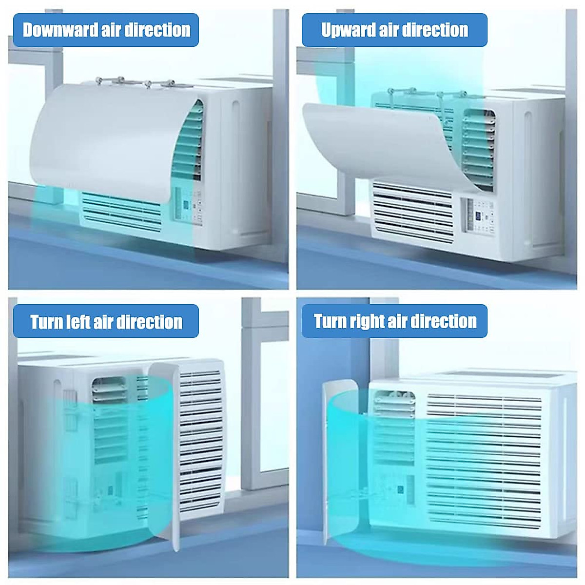 VIOKKO Air Conditioner Deflector for Window Units, Universal Adjustable Air Conditioning Deflector Anti-Wind Baffles Anti Direct Blowing Windshield Wind Guide, 20.83"x10.61" Freely Cut, White