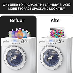 Laundry Pods Container, Laundry Pod Holder with Lid Laundry Pod Container 2.8L/94oz with Scoop Used for Dry Storage of Laundry Beads, Laundry Powder and Laundry Fragrance Beads