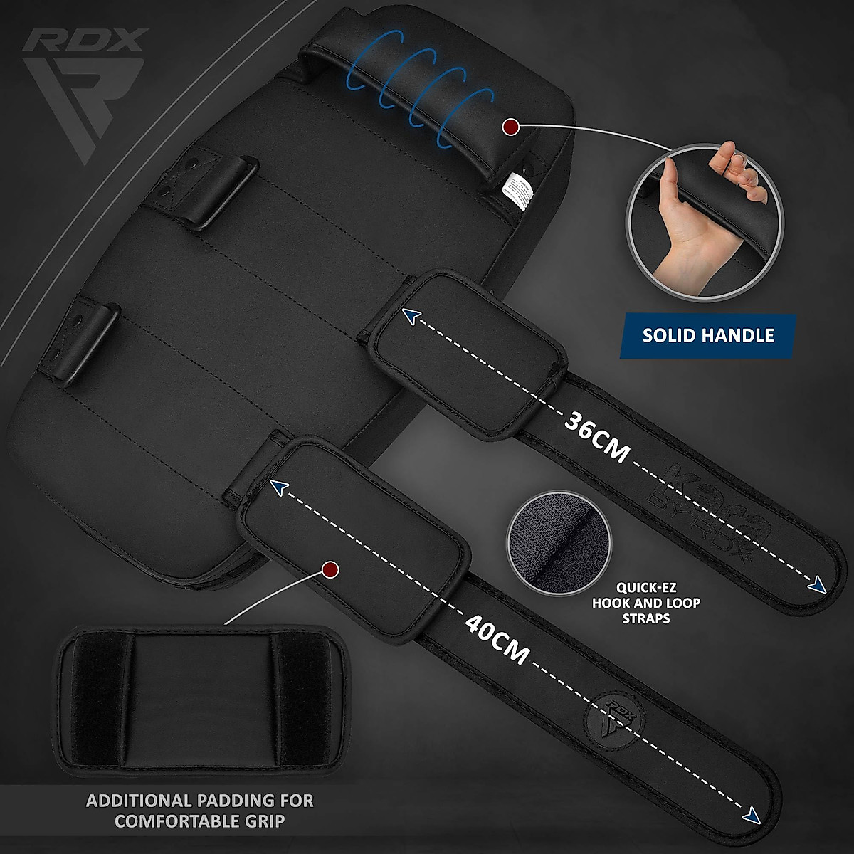 RDX Maya Hide Leather Kickboxing Thai Pad for Knees Elbows Kicks Punches, Black, Single