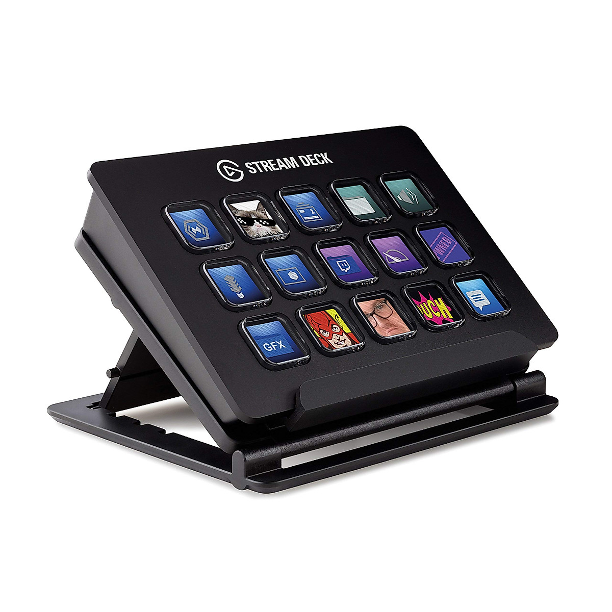 Elgato Stream Deck - Live Content Creation Controller with 15 Customizable LCD Keys, Adjustable Stand, for Windows 10 and macOS 10.11 or Later (Renewed)