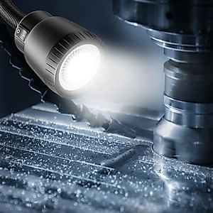 SHHUAOIL Led Machine Light Magnetic Light Chassis Optional LED Light 360° Arbitrary Bending Lamp Head with On/Off Switch Double Plated Hose for Rig Lighting Workshop Lighting(3W-24v,Switch Magneti