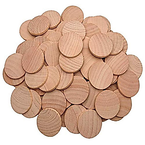 1.5 Inch Natural Wood Slices Unfinished Round Wood Coins for DIY Arts & Crafts Projects, 50 per Pack.