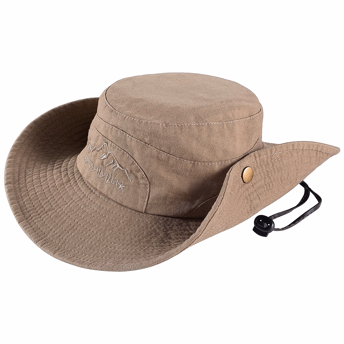 Obling Sun Hat, Fishing Hat UPF 50 Wide Brim Bucket Hat Safari Boonie Hat B-Khaki