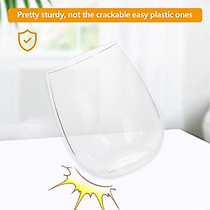 XINGUO PLASTIC 17-ounce Acrylic Glassses Stemless Wine Glasses, set of 8 Clear - Unbreakable, Dishwasher Safe, BPA Free…