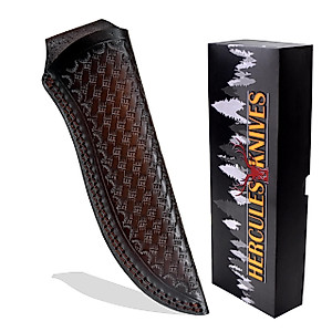 Custom Leather Sheath Tooled Leather Sheath/Hunting Knife Sheath Universal Leather Knife Sheath Sheath Fit up to 8.0" Blade 100% Real Laether/Hercules Knives