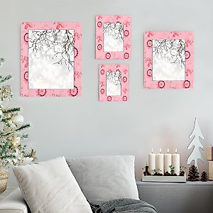 POFATO Red Sunflower Flower 4x6 Picture Frame Wood Photo Frame for Tabletop Display Wall Mount Picture Frame Display 4x 6 Inch Photo Wall Decor Home Gift Frames