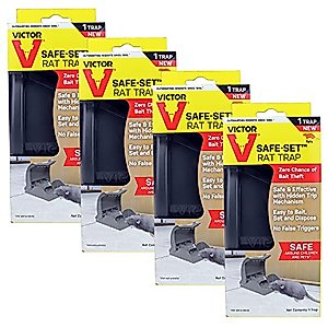Victor M147 Safe-Set Rat 4 Pack, 4 Traps, Black