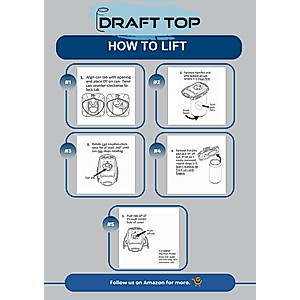 Draft Top LIFT - Ghost Version - Beer Can Opener - Soda Can Opener - Topless Can Opener - Can Cutter Top Remover - Handheld Safety Manual Can Opener, Smooth Edge Effortless Opener, Pulls the Top Off