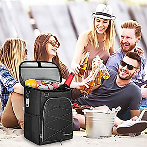 SEEHONOR Insulated Cooler Backpack Leakproof Soft Cooler Bag Lightweight Backpack Cooler for Lunch Picnic Fishing Hiking Camping Park Beach, 25 Cans