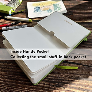 Watercolor Journal, 3.5x5.5”, 140 LB, 300 GSM, tumuarta Cotton Paper, Cold Press, 24 Sheets, 48 Pages, Watercolor Paper Sketchbooks for Use As Travel Notebook and Mixed Media Pad On The Go