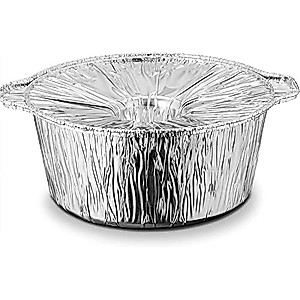 Nicole Fantini Disposable Aluminum Pot With Lid Complete Set Good to use on Stove (3, Small: 3.5Qrtz: 9X5 (LXH)), Silver