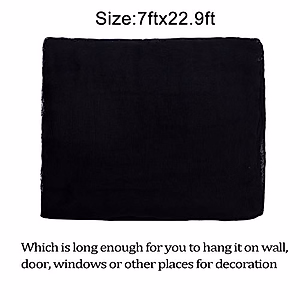 Whaline Halloween Black Creepy Cloth 276 x 87 inch Spooky Halloween Decoration for Haunted Houses Party Supplies