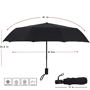 SY COMPACT Travel Umbrella Windproof Automatic LightWeight Unbreakable Umbrellas-Factory outlet umbrella (Black)