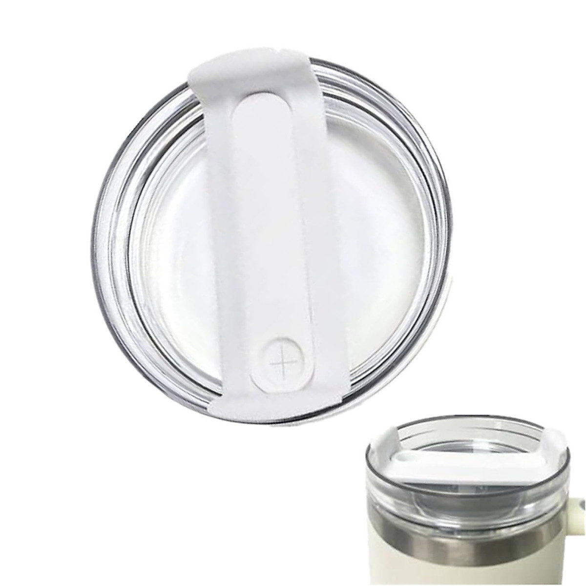 1 Pcs Replacement 40 oz Tumbler Lid for Stanley Cup, Dustproof Spill Proof Splash Resistant Tumbler Covers Fit for Stanley Tumbler and More Coffee Mugs (White)