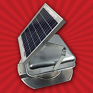 Solar Mega RoofBlaster Adjustable for 3.5” ribbed Conex Shipping Containers (Galvanized) | Solar Roof Vent | Solar Roof Fan | Shipping Container Exhaust Fan | Get rid of hot air with the sun's power